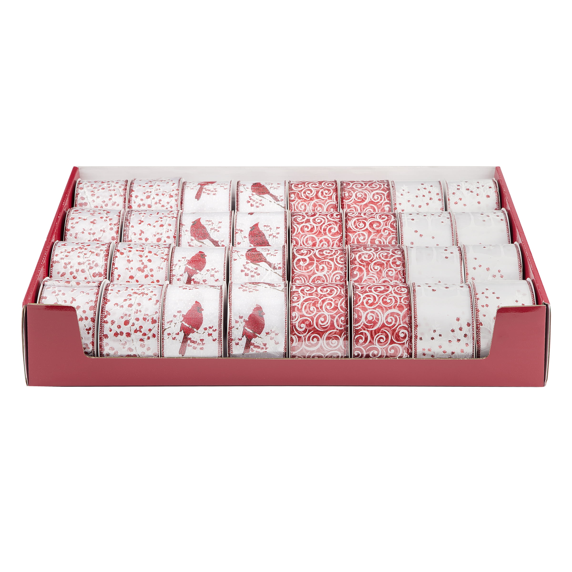 Ribbon Assortments Red And White Christmas Ribbon 2.5in X 25 Feet ...