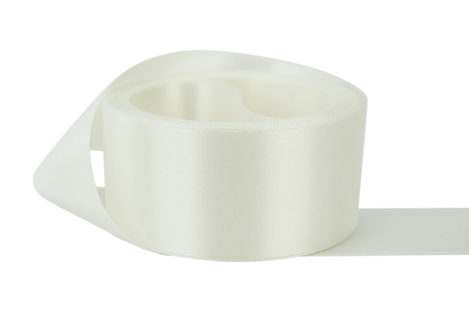 Ribbon Bazaar Double Faced Satin 1-1/2 inch Off White 50 yards 100% ...