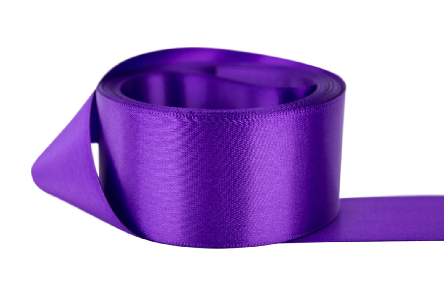 Ribbon Bazaar Double Faced Satin 1-1/2 inch Purple 50 yards 100% ...