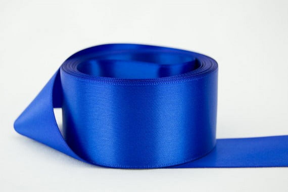 Ribbon Bazaar Double Faced Satin 1-1/2 inch Royal Blue 50 yards 100% ...