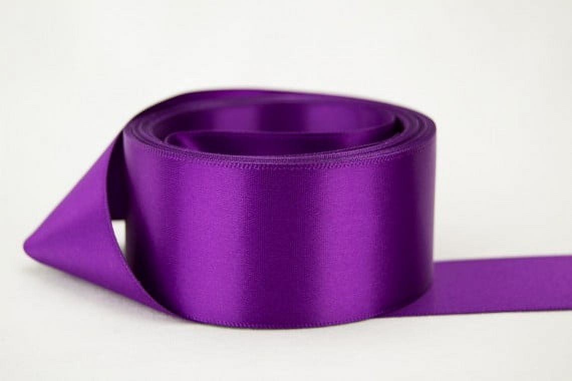 Ribbon Bazaar Double Faced Satin 1-1/2 inch Ultra Violet 50 yards 100% ...