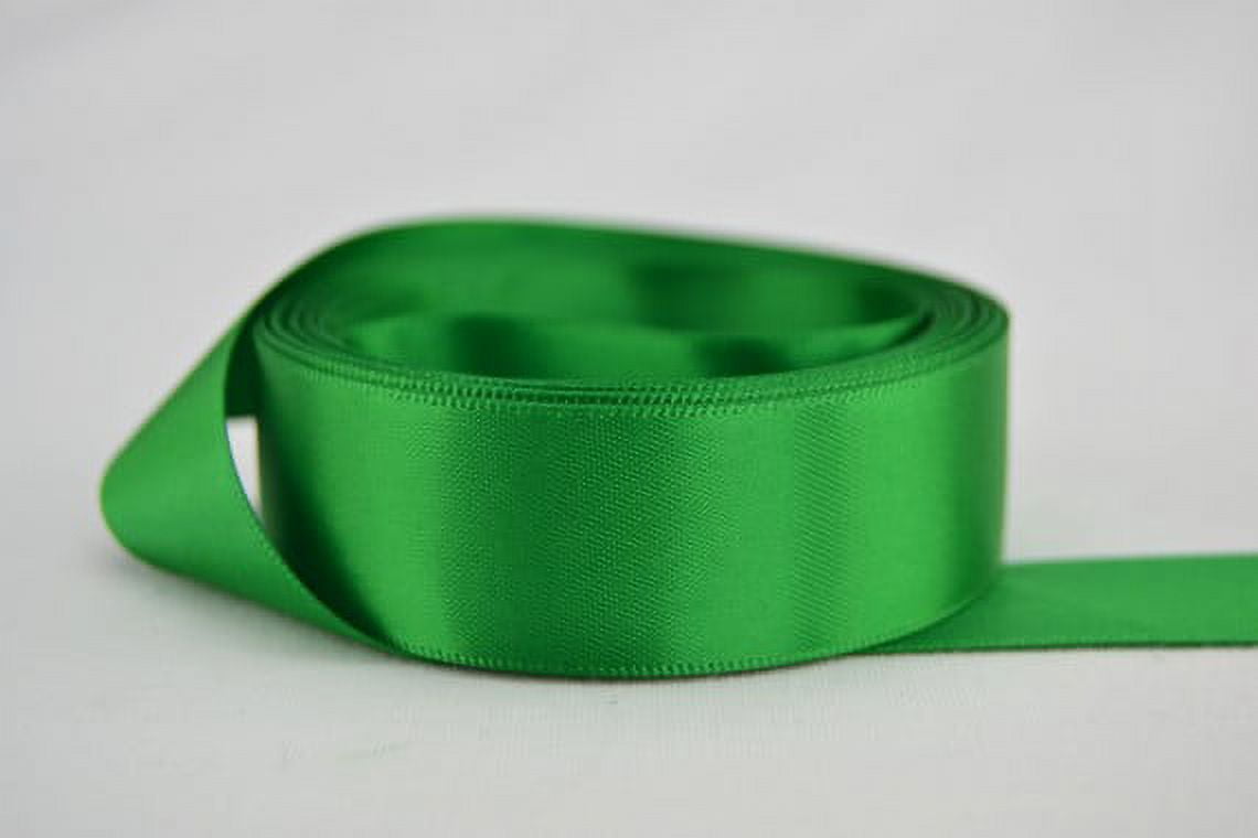Ribbon Bazaar Double Faced Satin 1/4 inch Emerald 50 yards 100% ...