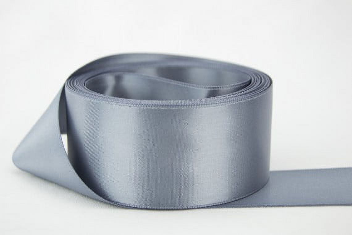 Ribbon Bazaar Double Faced Satin 1/4 inch Gray 50 yards 100% Polyester ...