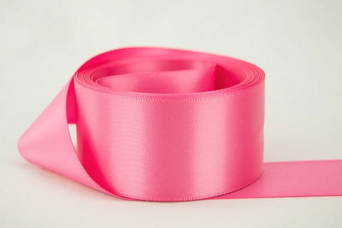 Ribbon Bazaar Double Faced Satin 1/4 inch Hot Pink 50 yards 100% ...