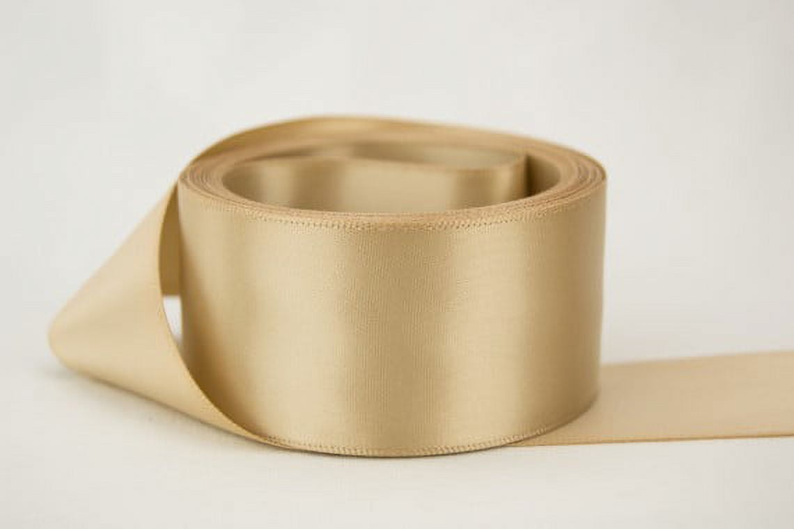 Ribbon Bazaar Double Faced Satin 1/4 inch Tan 50 yards 100% Polyester ...