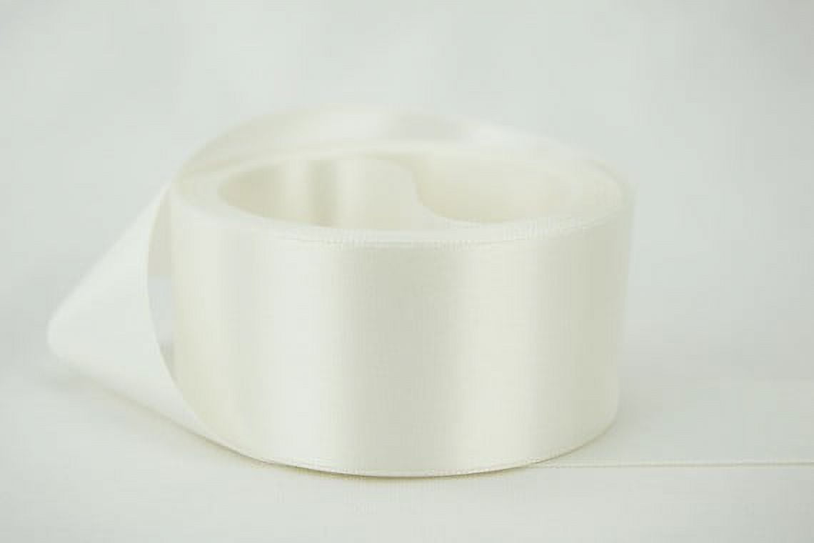 Ribbon Bazaar Double Faced Satin 2-1/4 inch Off White 25 yards 100% ...