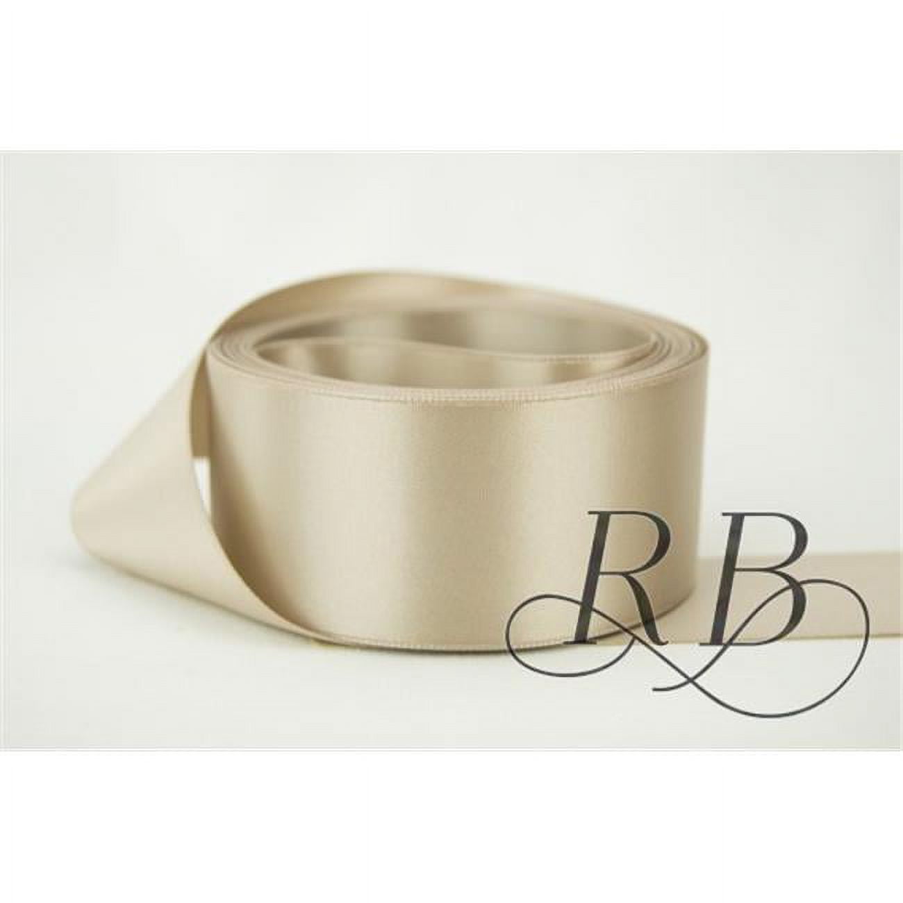 Ribbon Bazaar Double Faced Satin 3/8 inch Taupe 50 yards 100% Polyester ...