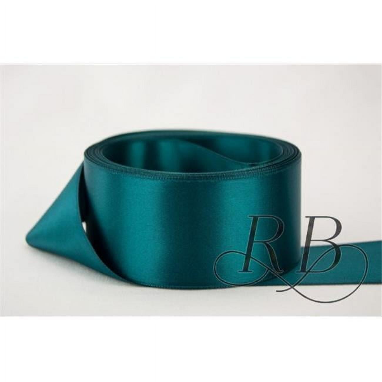 Ribbon Bazaar Double Faced Satin 3/8 inch Teal 50 yards 100% Polyester ...