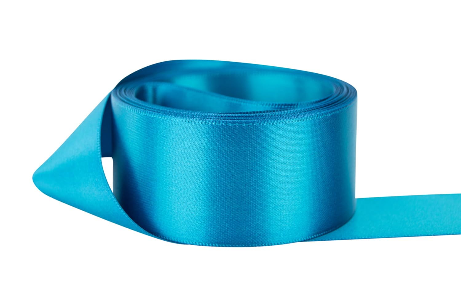 Ribbon Bazaar Double Faced Satin 5/8 inch Deep Turquoise 50 yards 100% ...