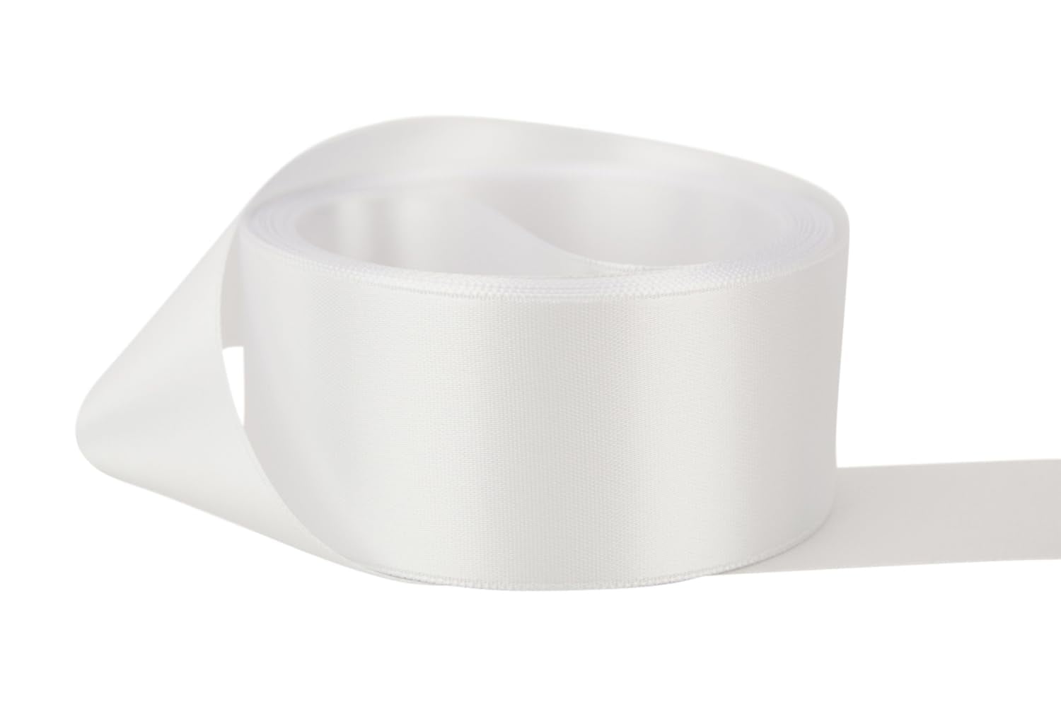 Ribbon Bazaar Double Faced Satin 5/8 inch White 50 yards 100% Polyester ...