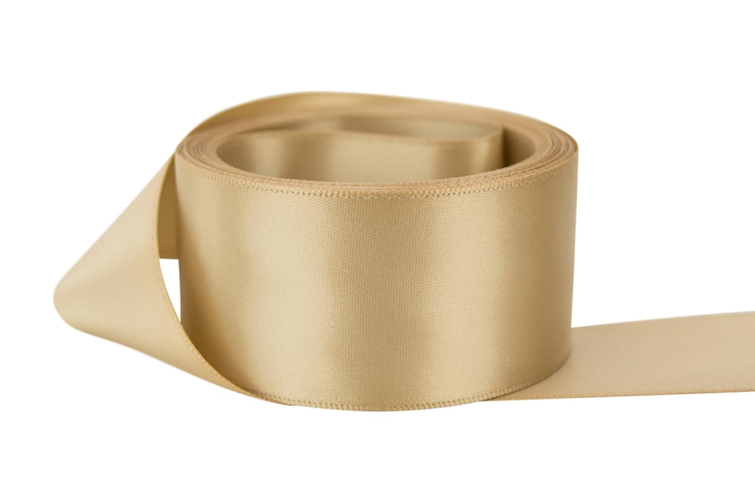 Ribbon Bazaar Double Faced Satin 7/8 inch Tan 50 yards 100% Polyester ...