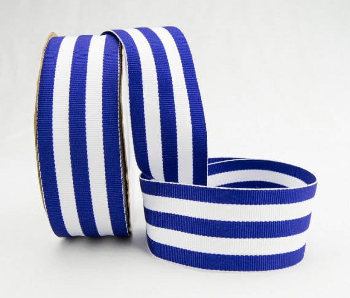 Ribbon Bazaar Grosgrain Mono Stripes 1-1/2 inch Royal Blue 20 yards 100 ...