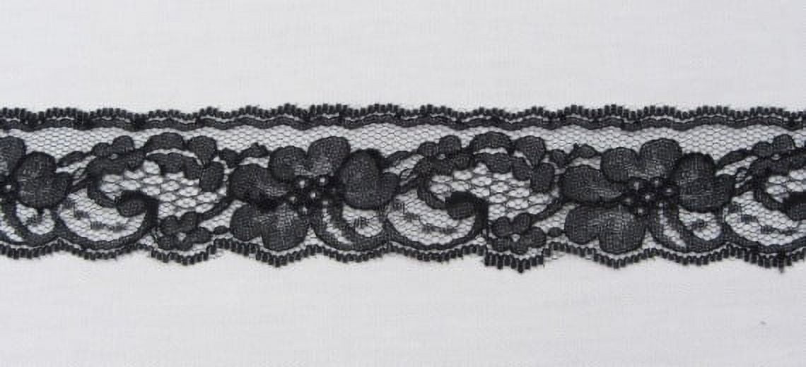 Ribbon Bazaar Lace 2613 Flat 1.7" Black 25 yards 100% Polyester ...