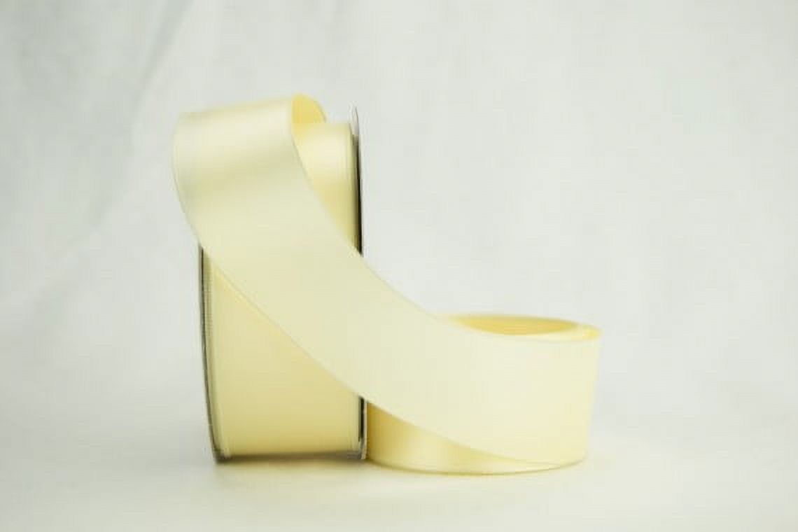 Ribbon Bazaar Wired Double Faced Satin 2-1/2 inch Ivory 25 yards Ribbon ...