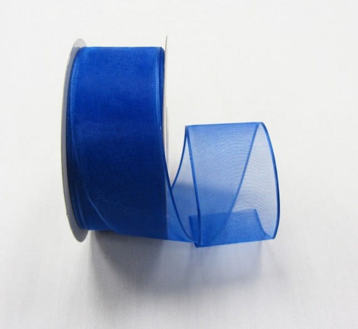 Ribbon Bazaar Wired Sheer Organza 1-1/2 inch Royal Blue 25 yards Ribbon ...