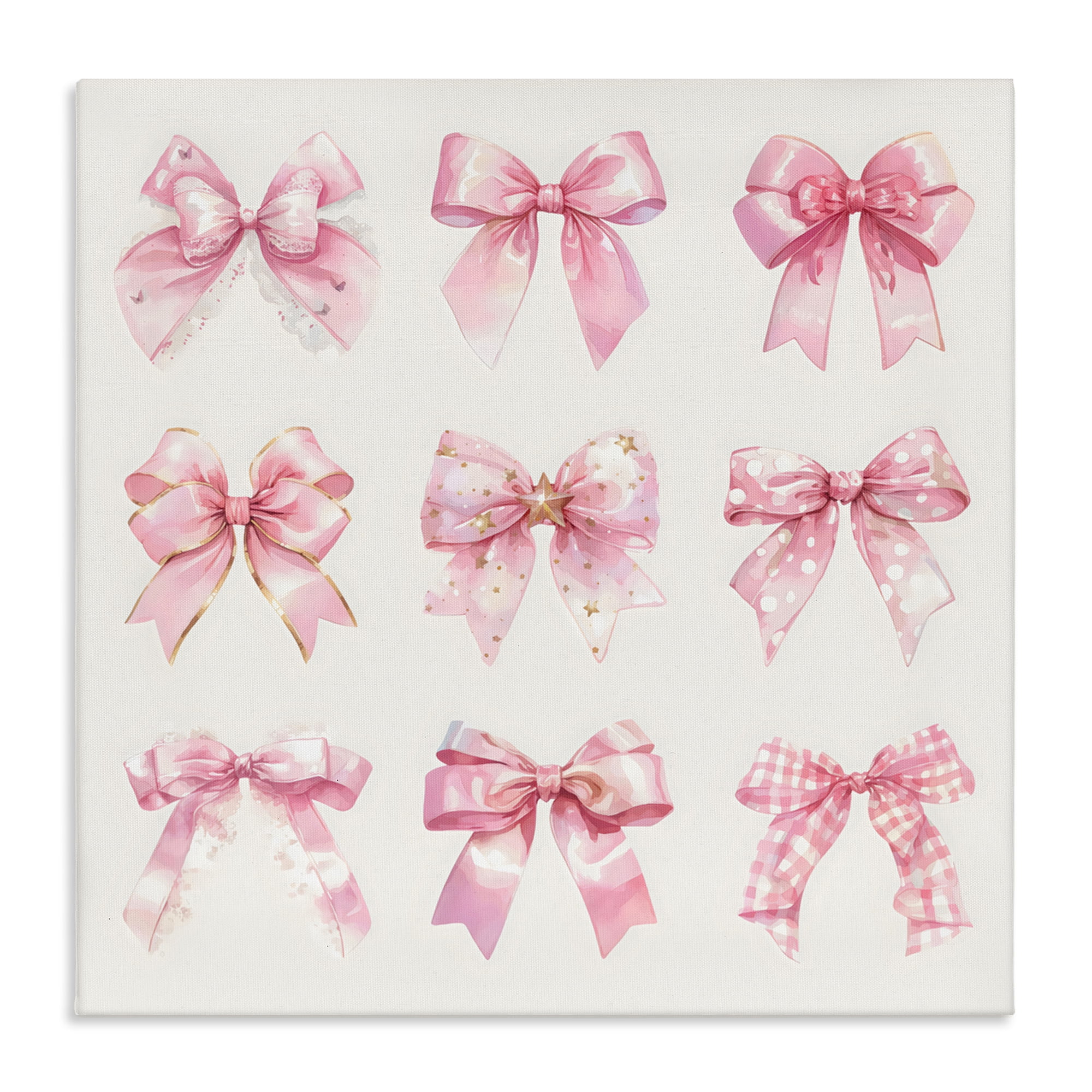 Stupell Industries Ribbon Bow Styles Grouping Canvas Wall Art, design ...