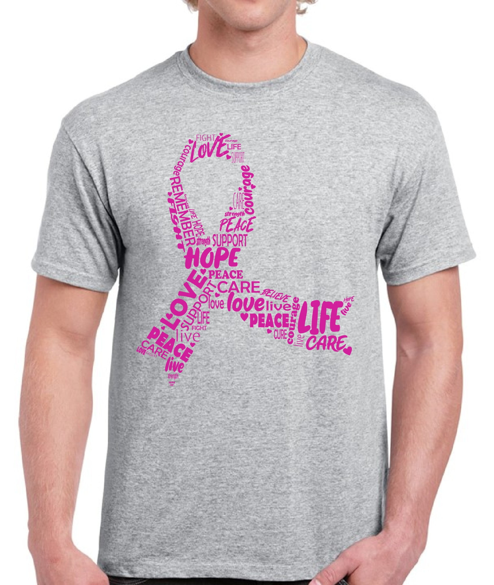 Ribbon Breast Cancer Awareness TShirt for Men Awareness Mens T-Shirt ...