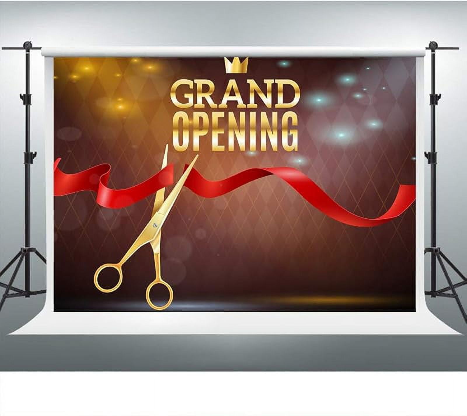 Ribbon Cutting Backdrop for Grand Opening Ceremony Red Ribbon Gold ...