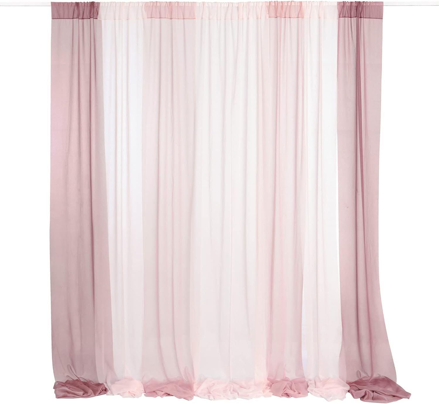 Ribbon Dusty Rose Backdrop Curtains Chiffon Like Fabric Pink Backdrop ...
