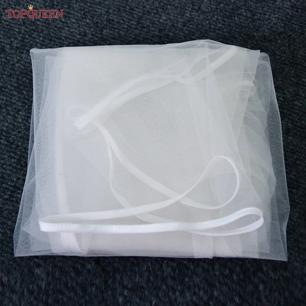 Ribbon Edge Wedding Veil Bridal Veils Wedding Short 1 Tier Elegant ...