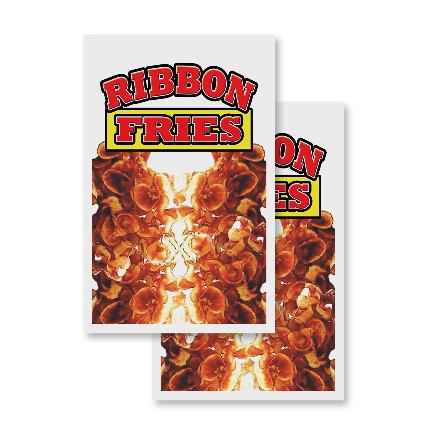 Ribbon Fries (2-PACK) 24" x 36" Vinyl Decals | Sign Insert Peel & Stick ...