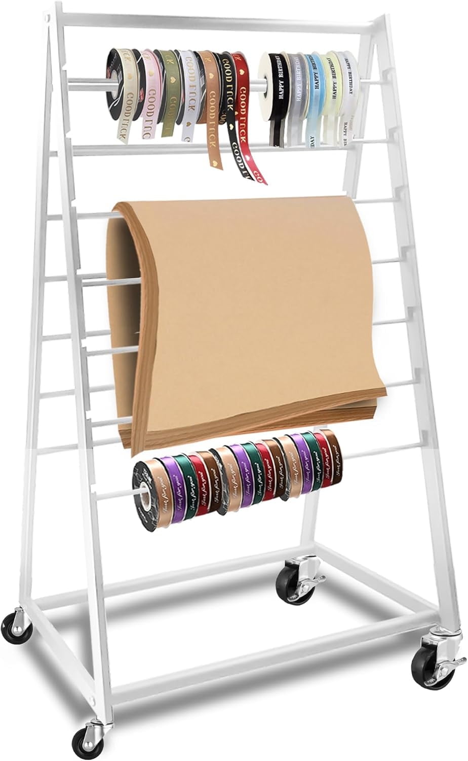 Ribbon Holder Organizer Rack, 15 Tier Double-Sided Metal Ribbon ...