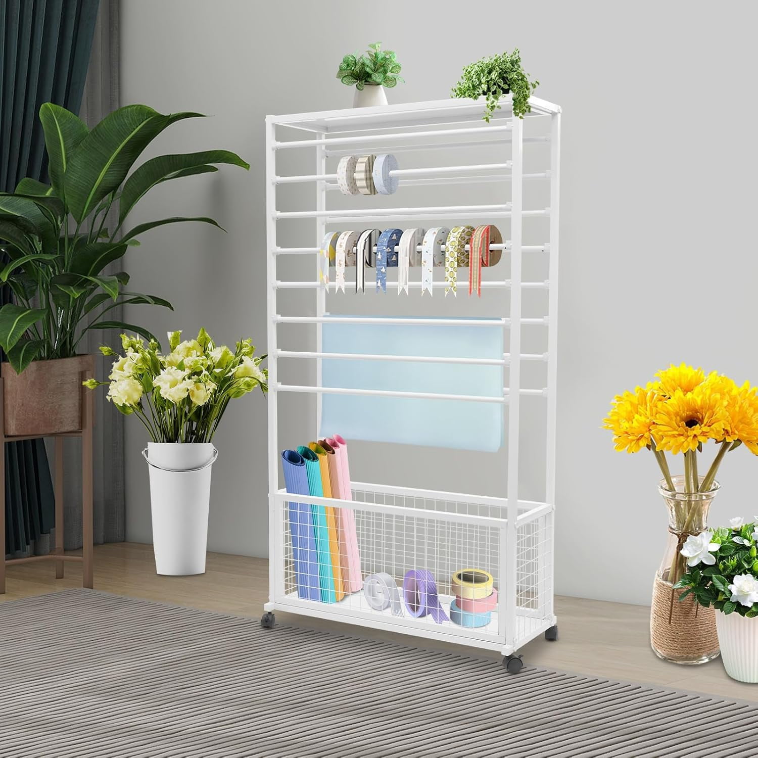 Ribbon Holder Organizer Rack, Double-Sided 16-Layer Ribbon Organizer ...