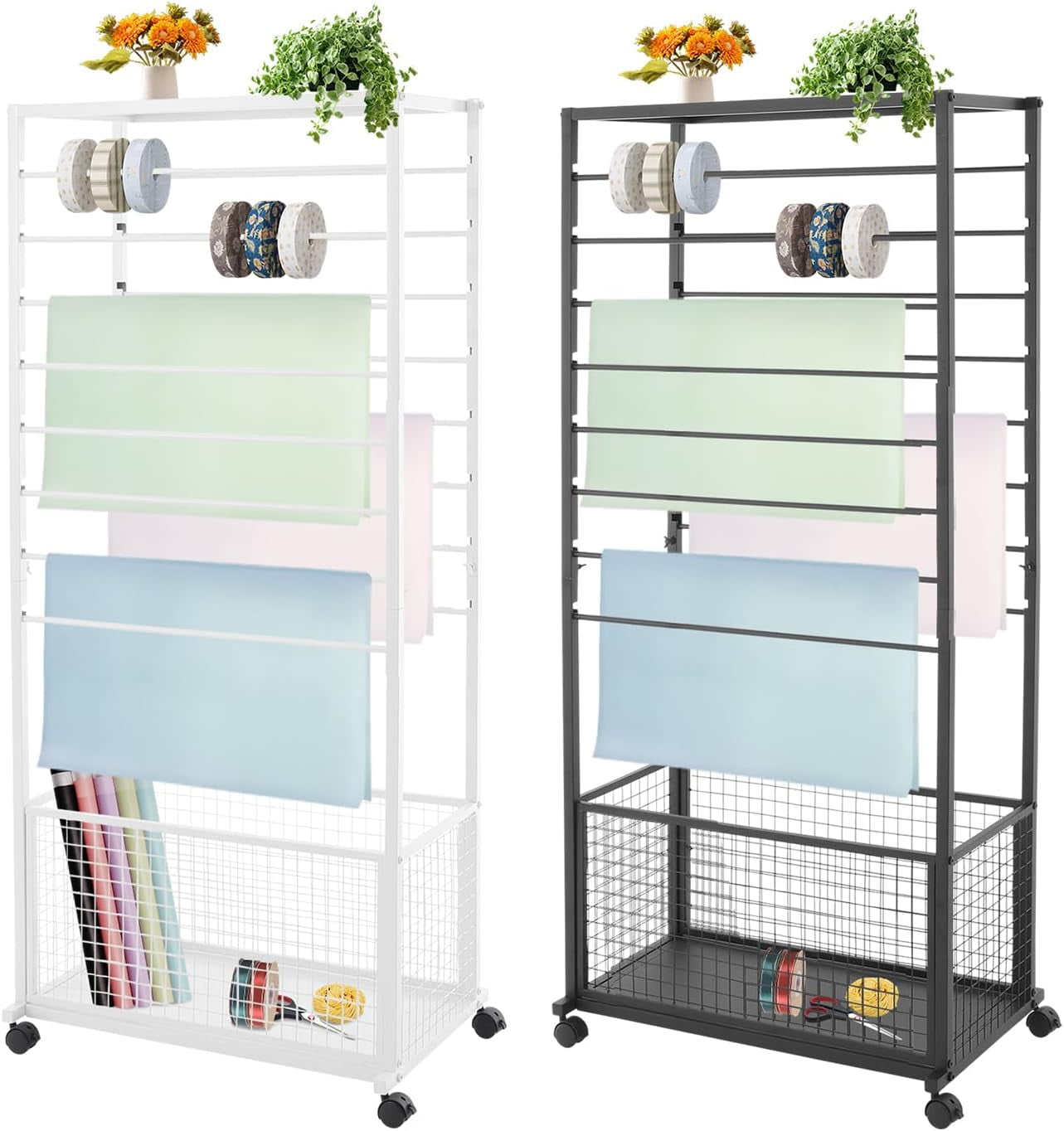 Ribbon Holder Organizer Rack, Double-Sided 16-Layer Ribbon Storage ...