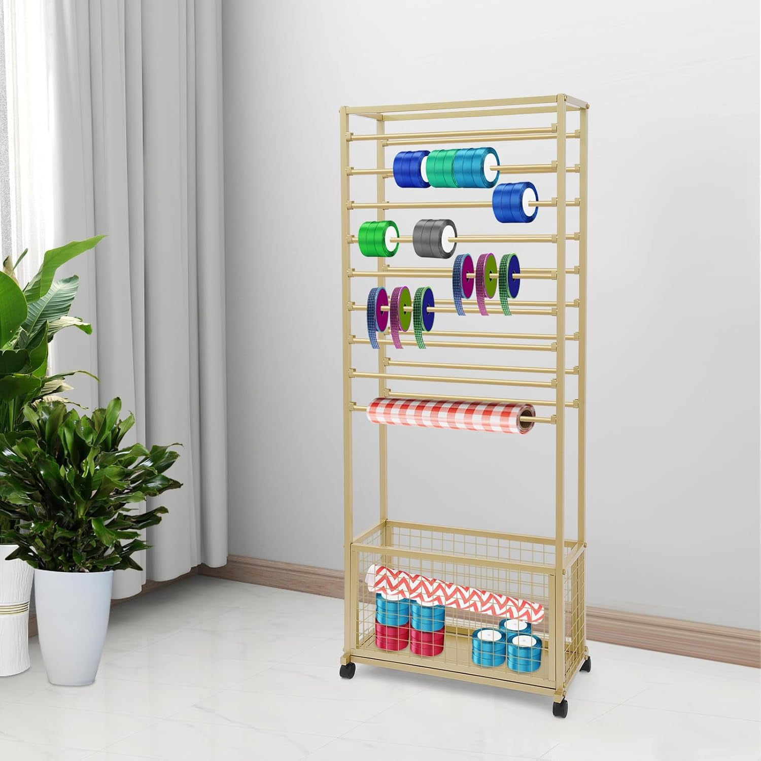 Ribbon Holder Organizer Rack, Double-Sided 18-Layer Ribbon Storage ...