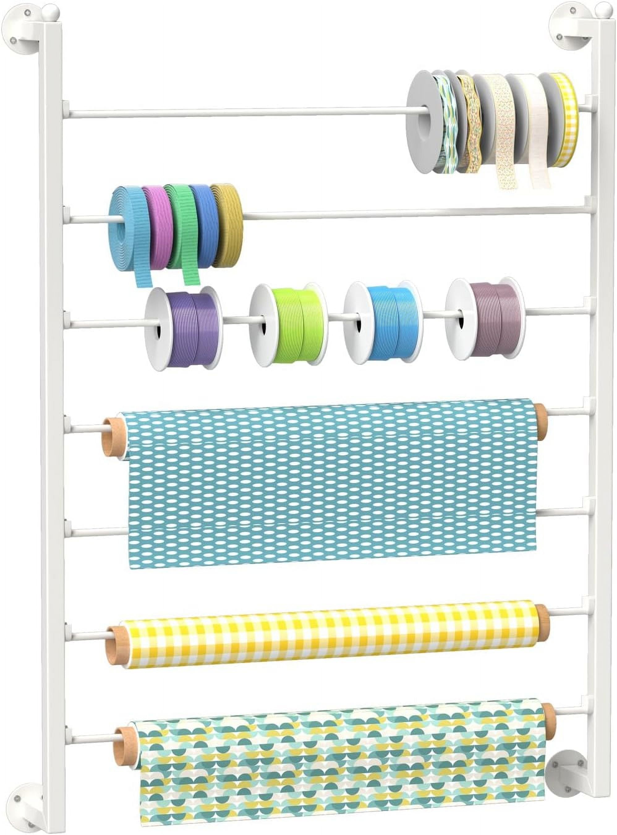 Ribbon Holder Organizer Rack, Wall Mounted Ribbon Storage Rack, 7 Tier ...