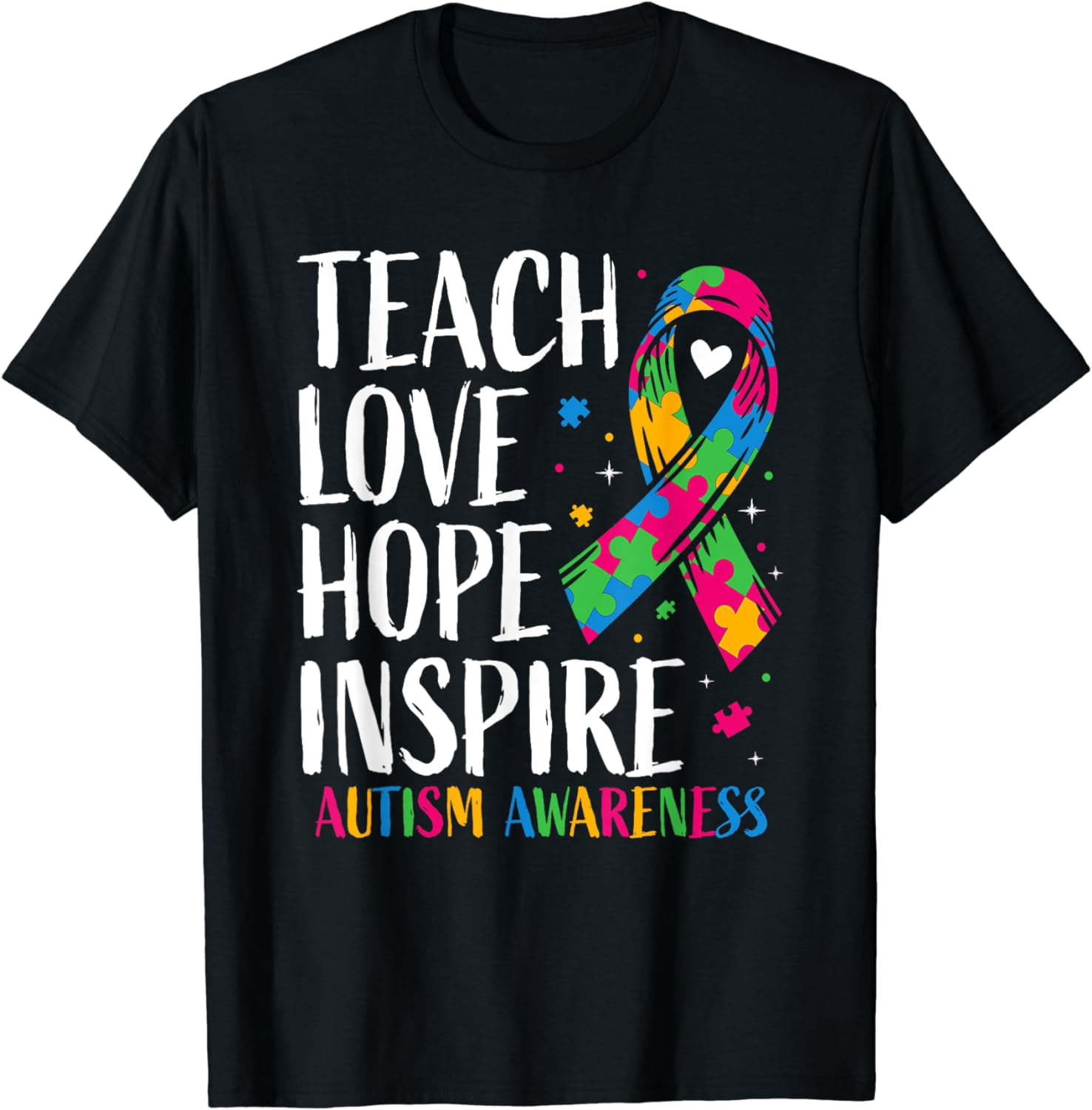 Ribbon Mom Dad Autistic Support Autism T-Shirt - Walmart.com