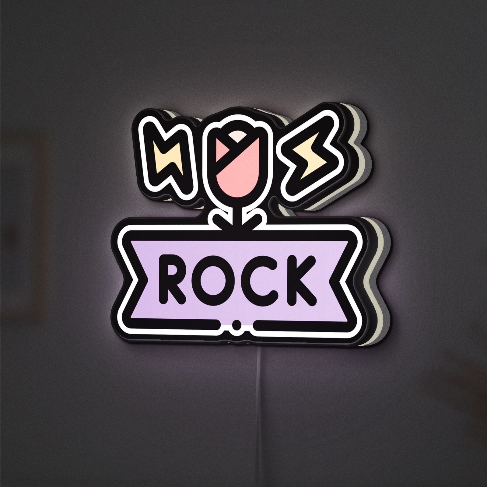Ribbon Rose Lightning 3D Novelty Light Box, Glam Rock Inspired Stage ...