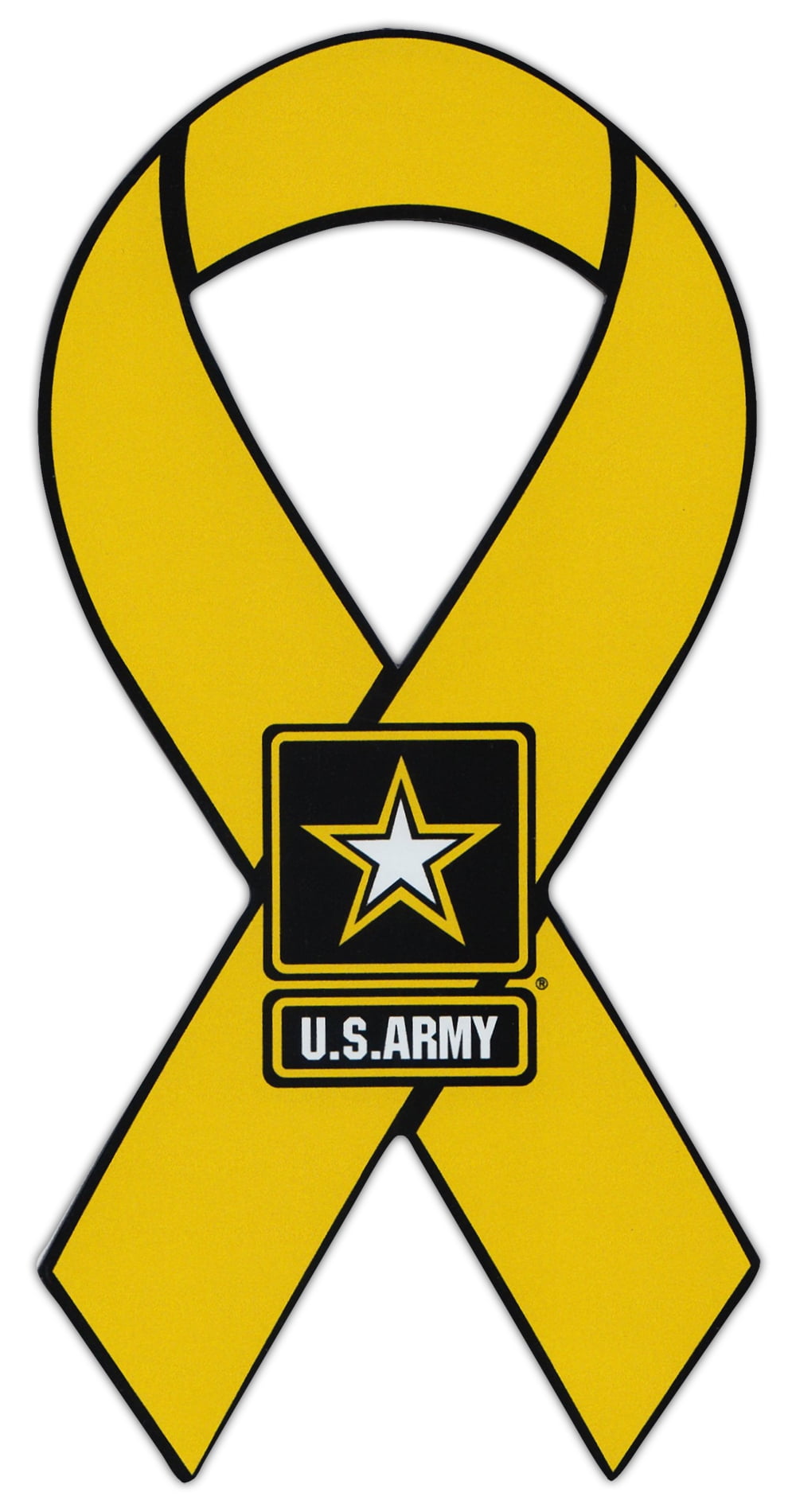 Ribbon Shaped Magnet - US Army Yellow Ribbon Military Magnet - Cars ...