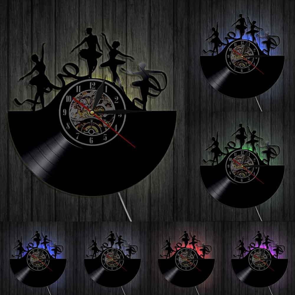 Ribbon Spin Dancing Wall Art Wall Clock Ribbon Dancers Vinyl Record ...