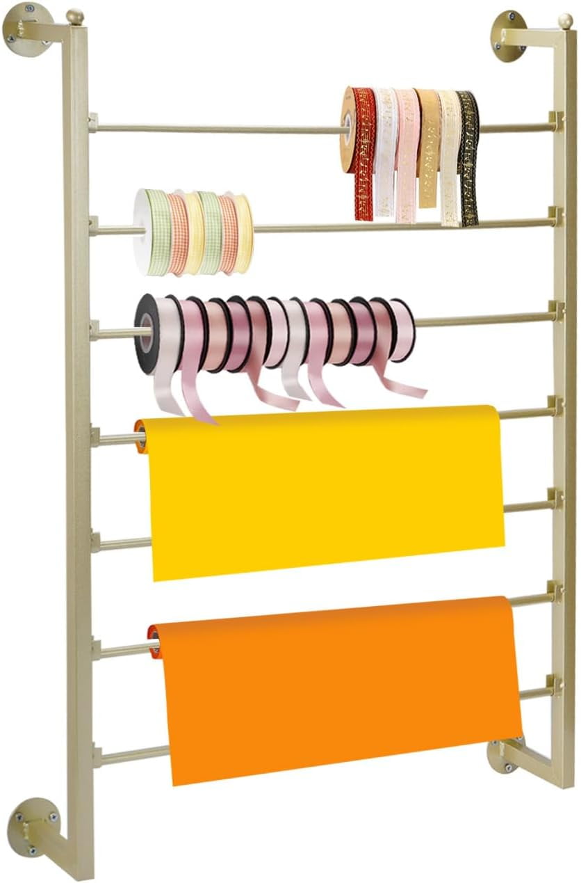 Ribbon Storage Organizer,Wall Mounted Ribbon Organizer,Wrapping Paper ...