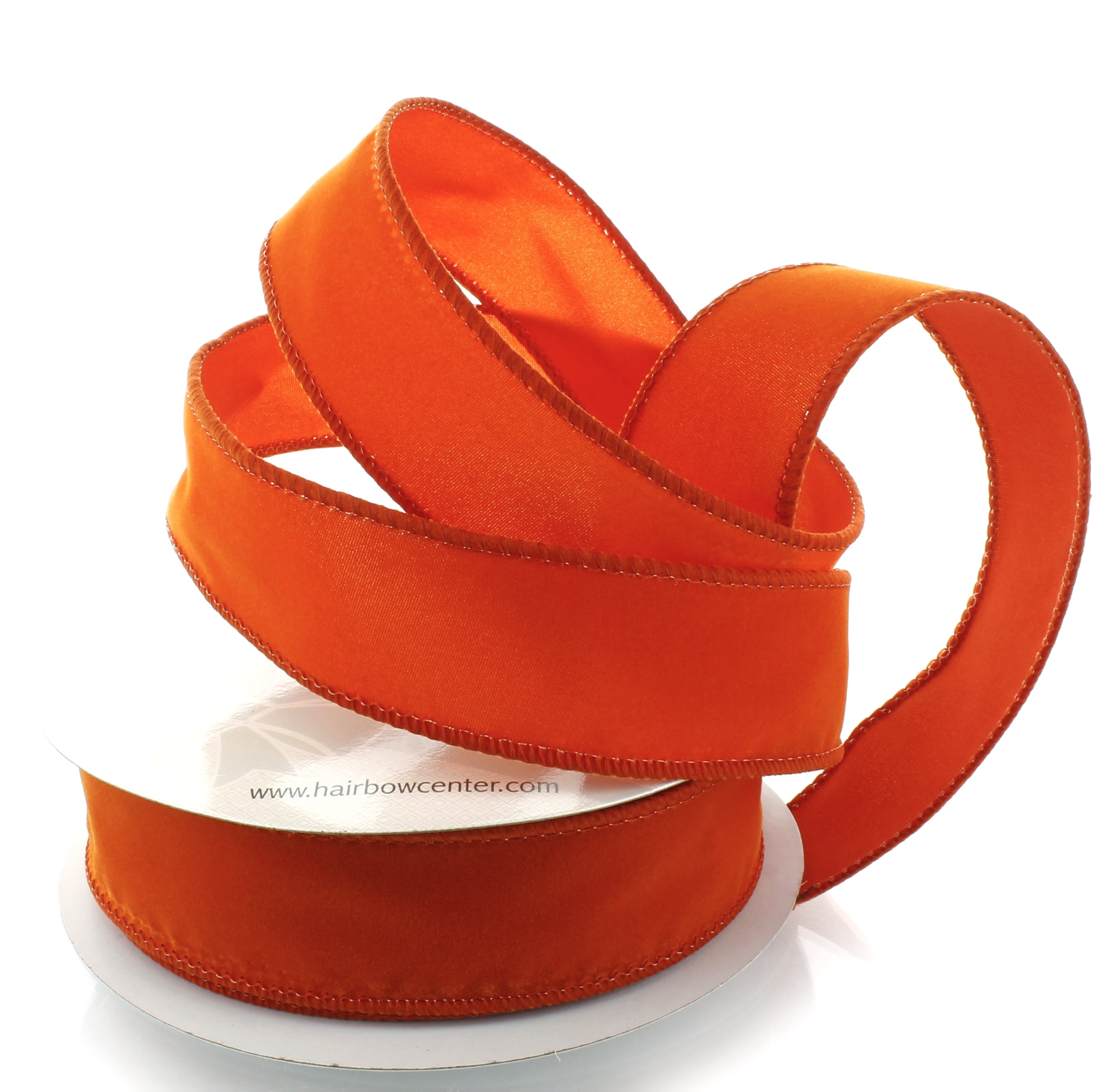 Ribbon Traditions 1.5" Wired Suede Velvet Ribbon Burnt Orange 10yd ...