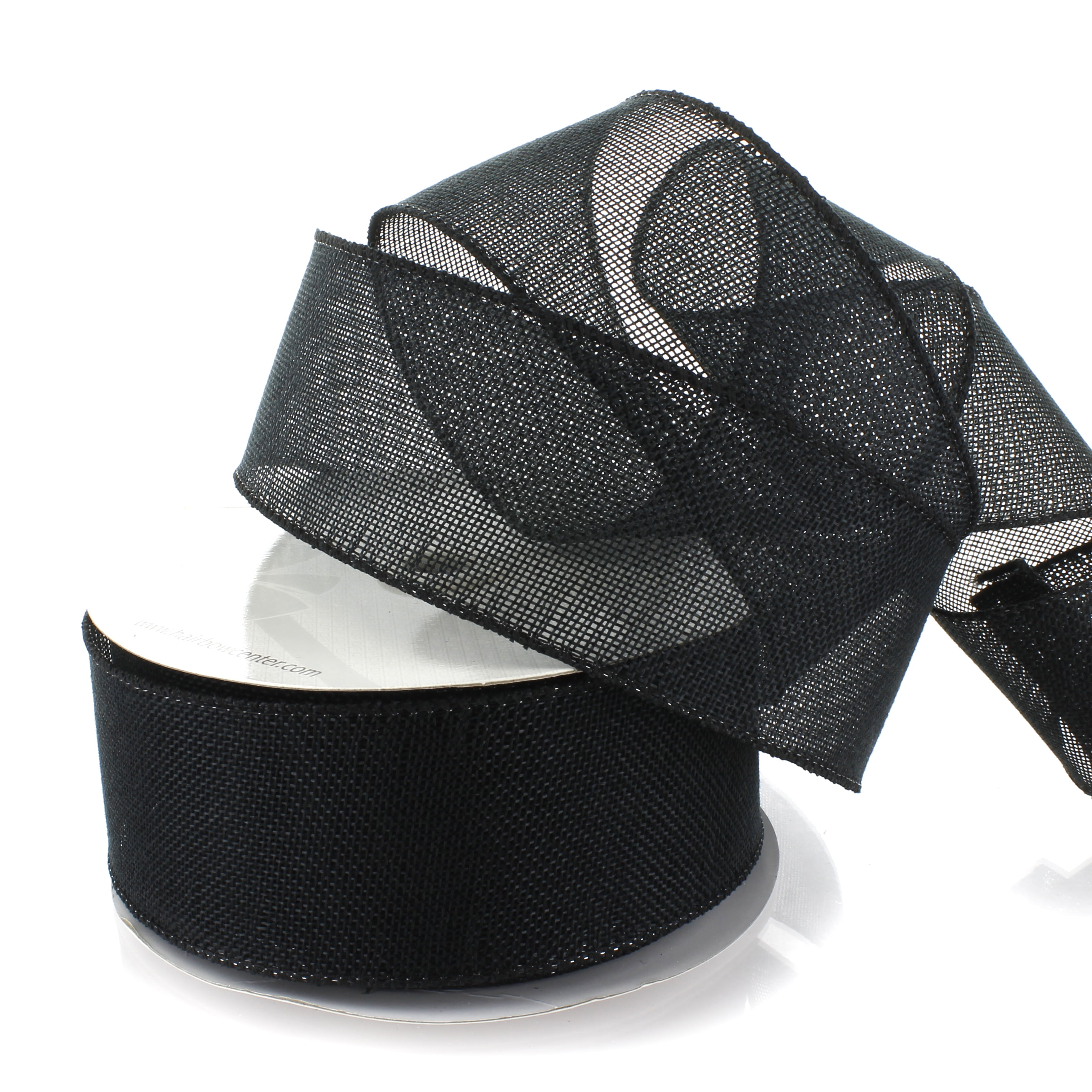 Ribbon Traditions 2.5" Wired Burlap Ribbon Black 25 Yards - Walmart.com