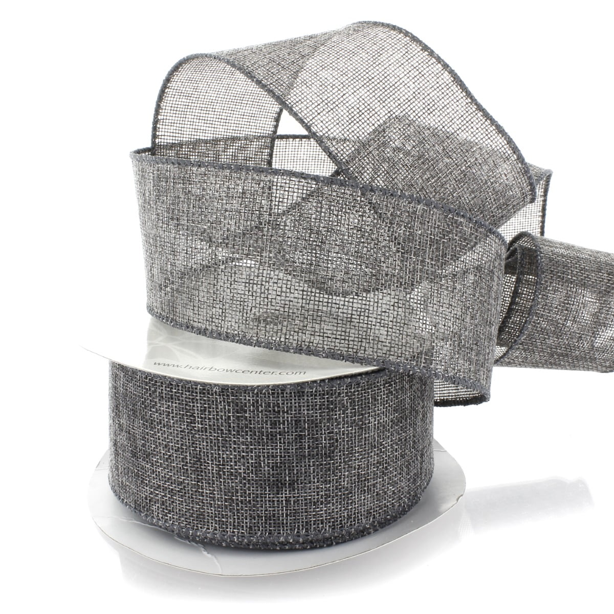 Ribbon Traditions 2.5" Wired Burlap Ribbon Weathered Charcoal 10 Yards ...