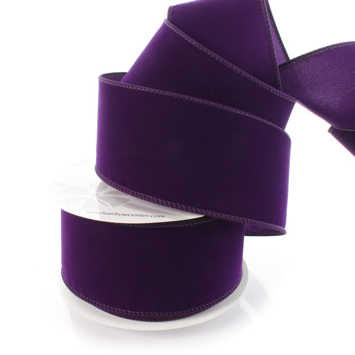 Ribbon Traditions 2.5" Wired Suede Velvet Ribbon Rustic Plum - 25 Yards ...