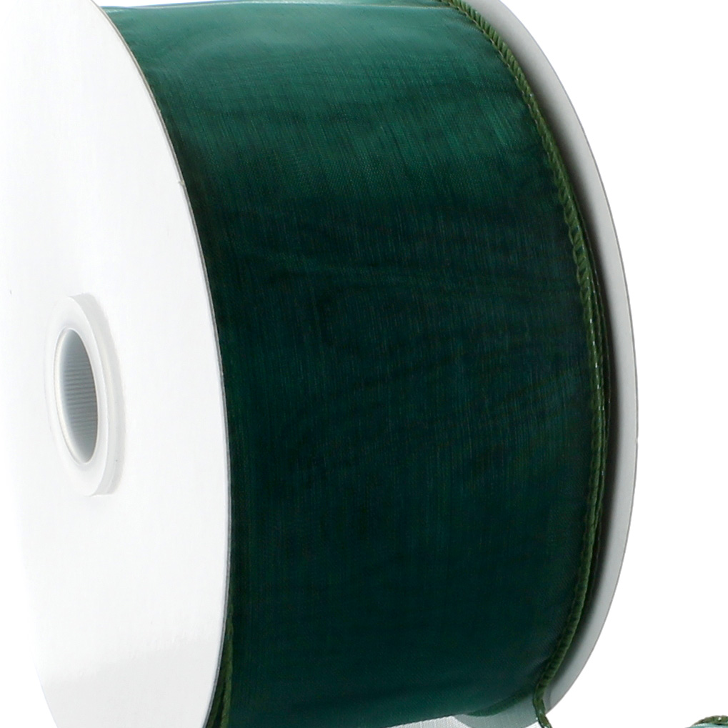 Ribbon Traditions 7/8 Inch Wired Sheer Organza Ribbon, Hunter Green, 10 ...