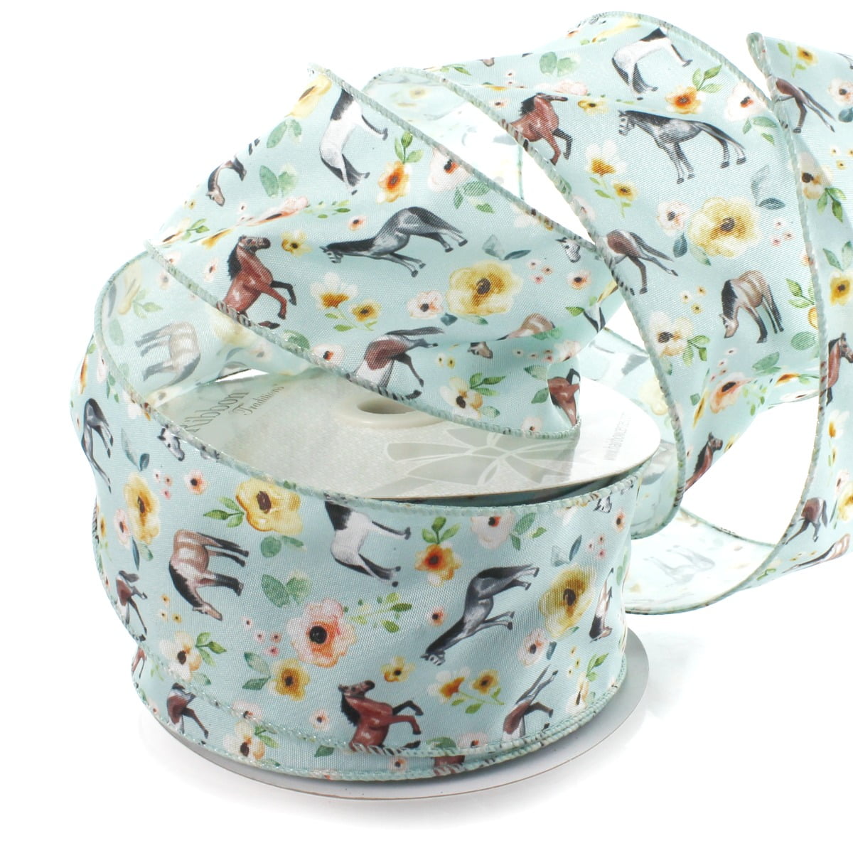 Ribbon Traditions Floral Wild Horses Wired Ribbon 2 1/2" by 25 Yards ...