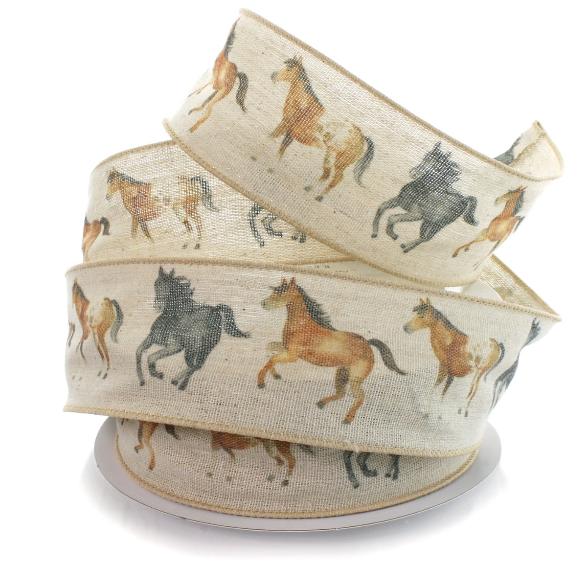 Ribbon Traditions Wild Horses Burlap Wired Ribbon 2 1/2" by 10 Yards ...