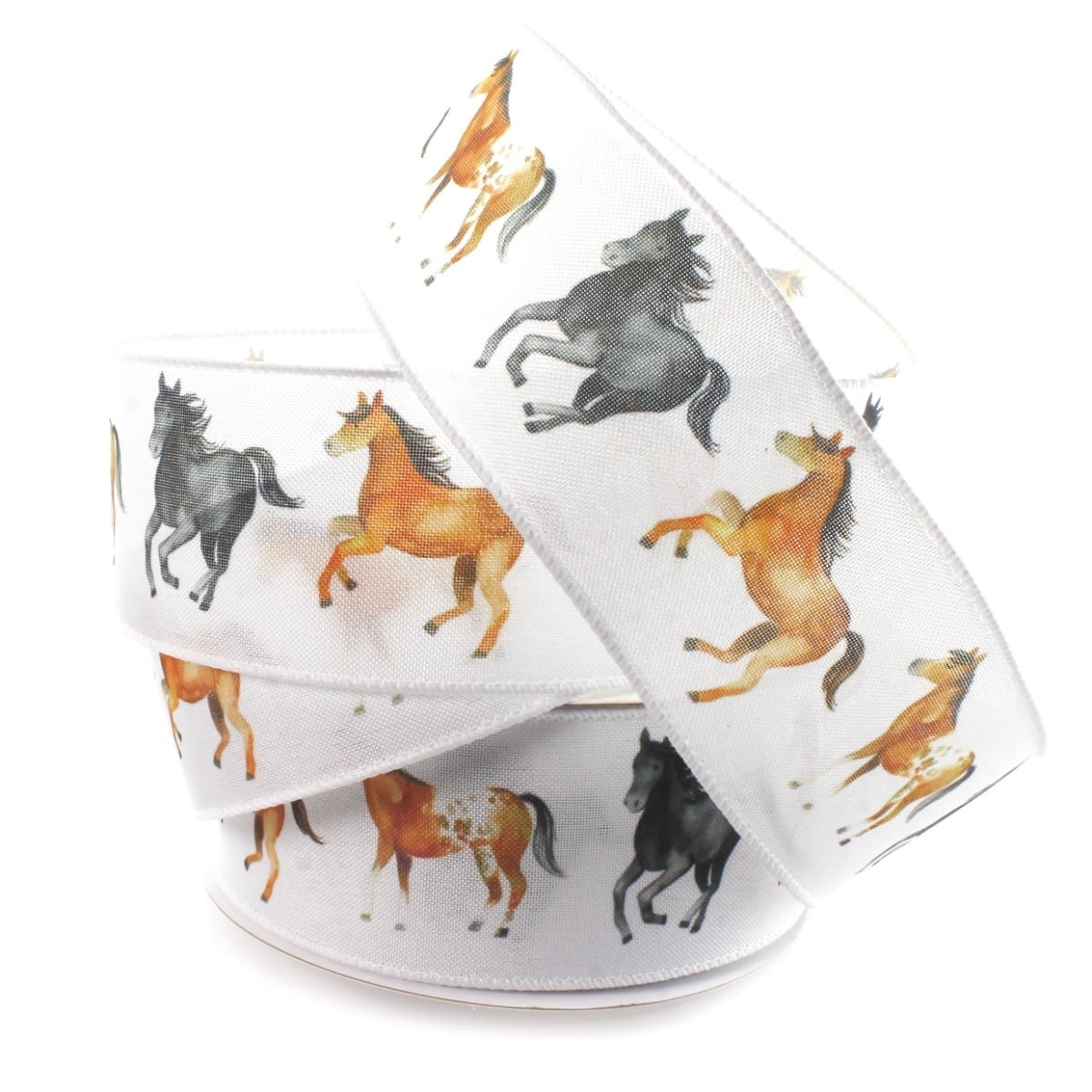Ribbon Traditions Wild Horses White Wired Ribbon 2 1/2" by 10 Yards ...