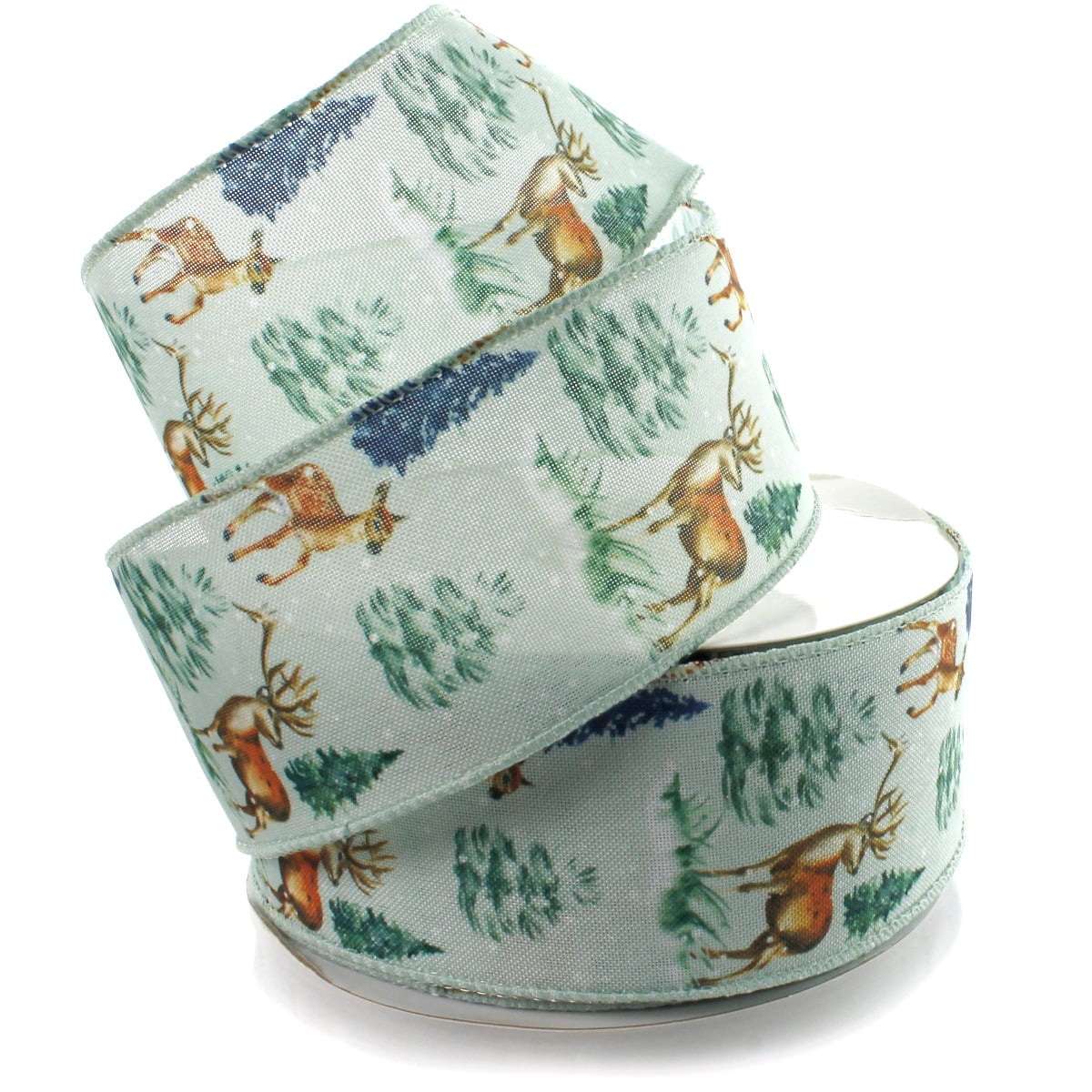 Ribbon Traditions Winter Woods - Deer Wired Ribbon 2 1/2" by 10 Yards ...