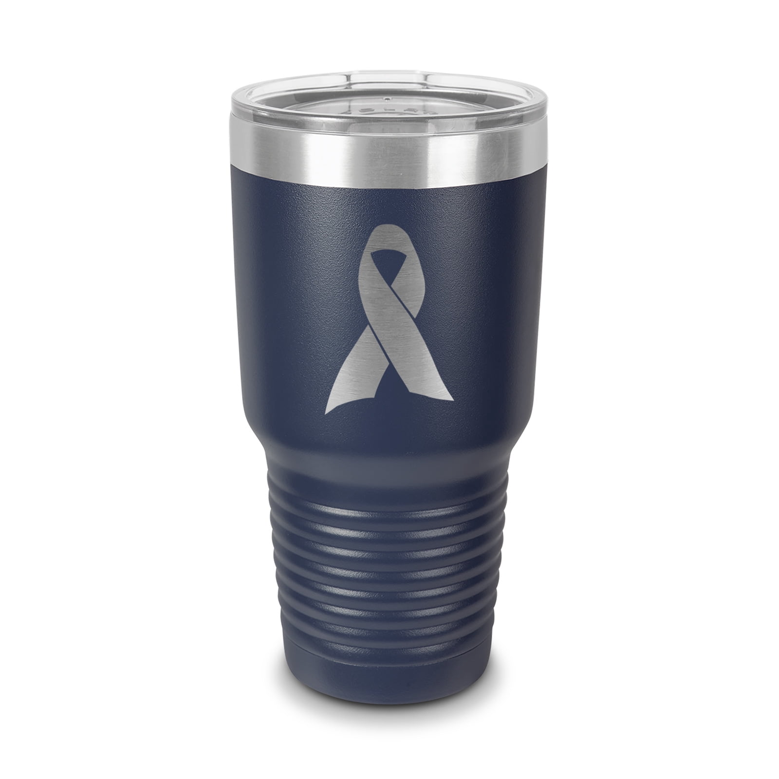 Ribbon Tumbler 30 oz - Laser Engraved w/ Clear Lid - Stainless Steel ...