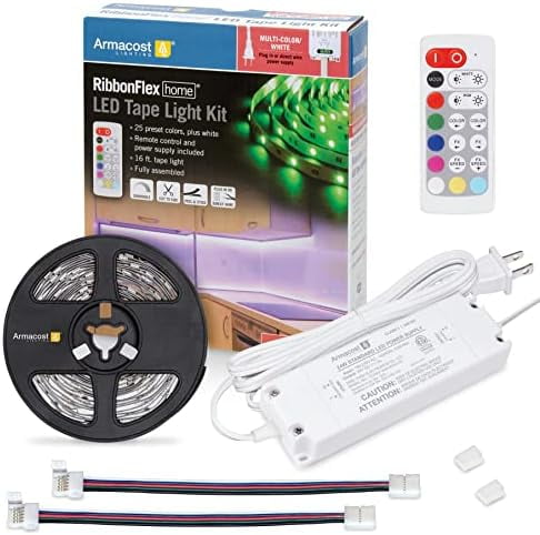 RibbonFlex Home 24V RGB+W Hardwire LED Strip Light Kit, Multicolor, 16 ...
