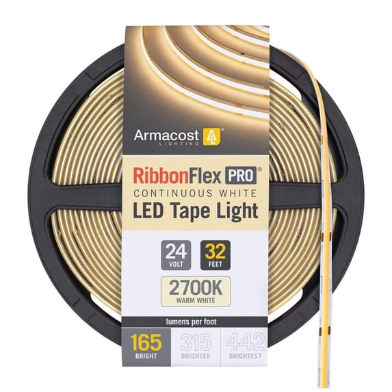 RibbonFlex Pro 24-Volt White COB 32.8 ft. Dimmable Cuttable Integrated ...