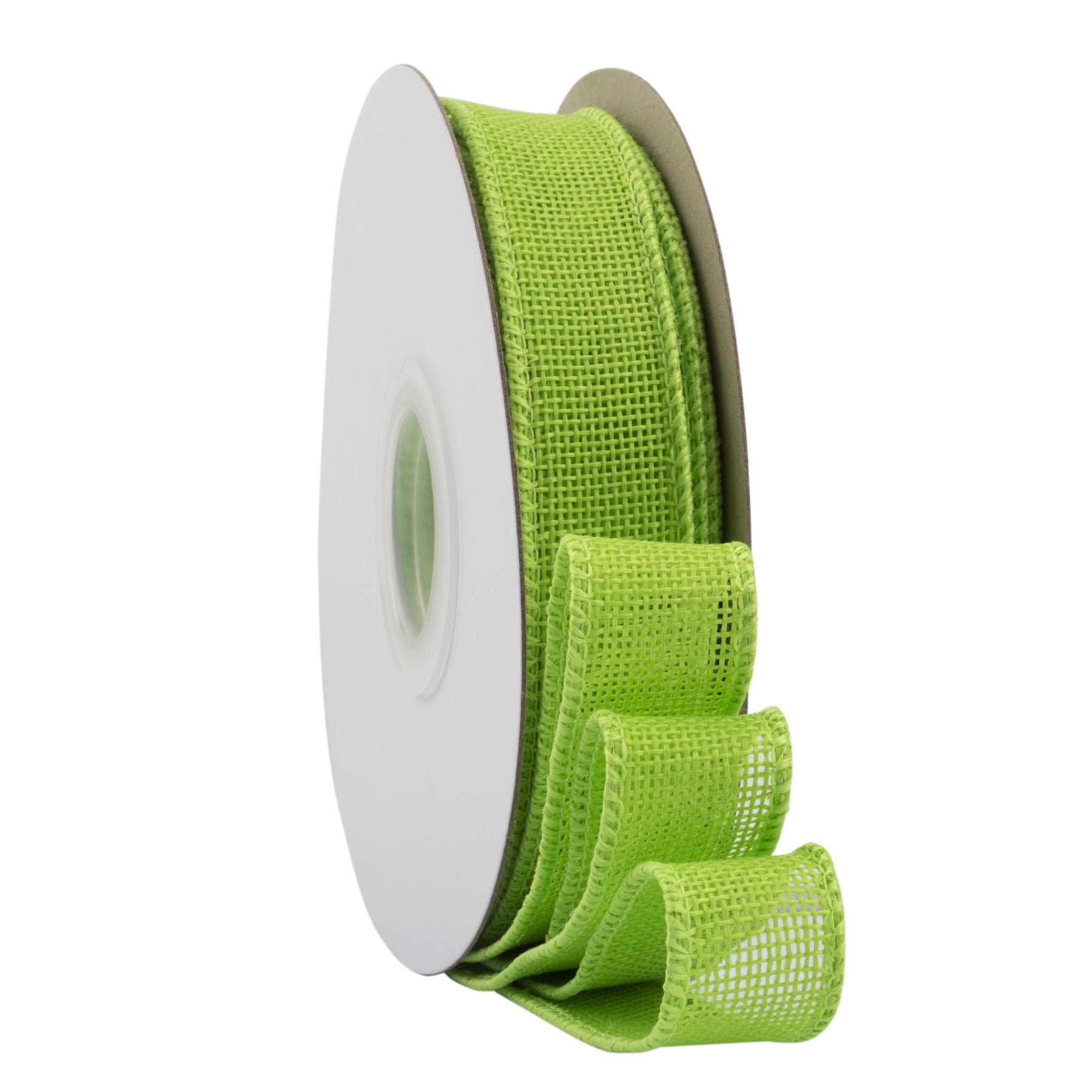 Ribbonitlux Apple Green Burlap Wired Ribbon, 1 inch x 20 Yards, Wired ...