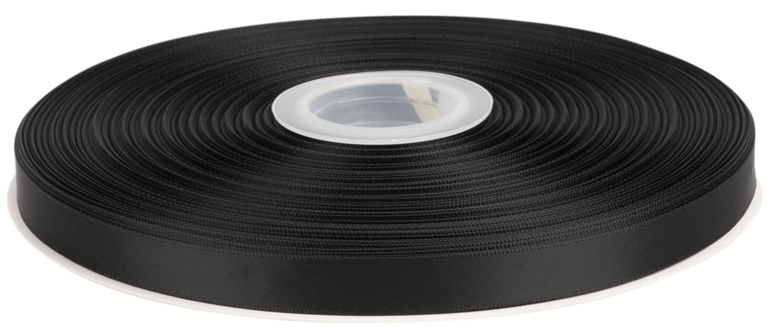 Ribbonitlux Black Satin Ribbon 1/2 inch Double Sided Quality Satin for ...
