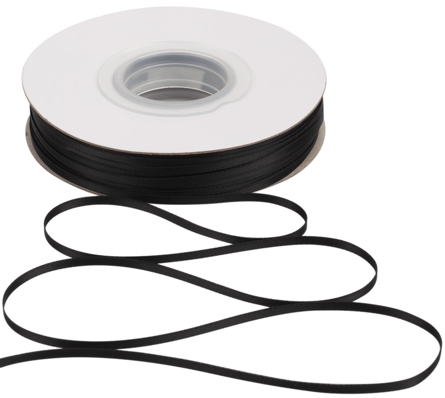 Ribbonitlux Black Satin Ribbon 1/8 inch Double Sided Quality Satin for ...